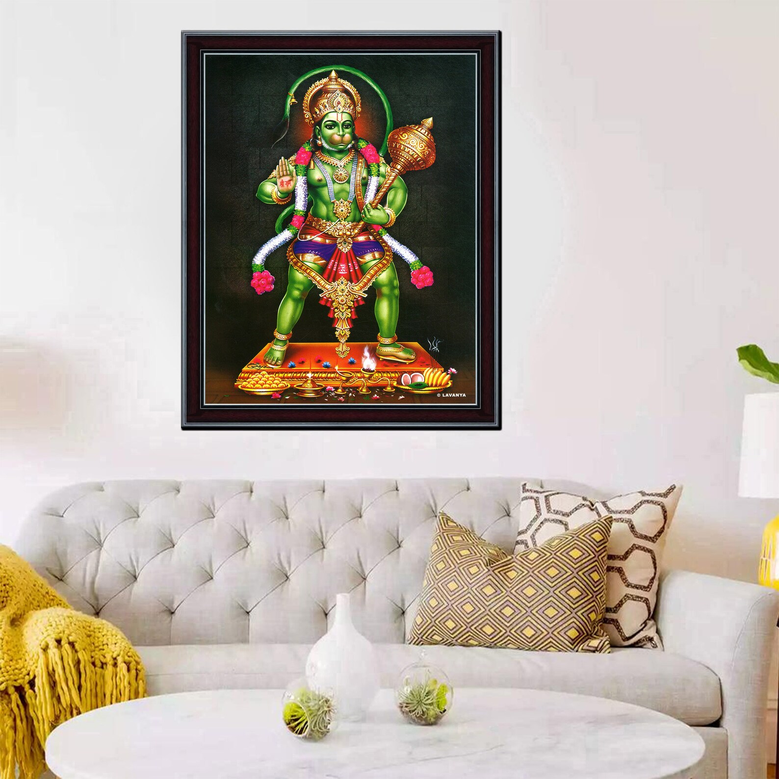Chiranjivi Green Hanuman Digital Painting Frame. the Commander - Etsy