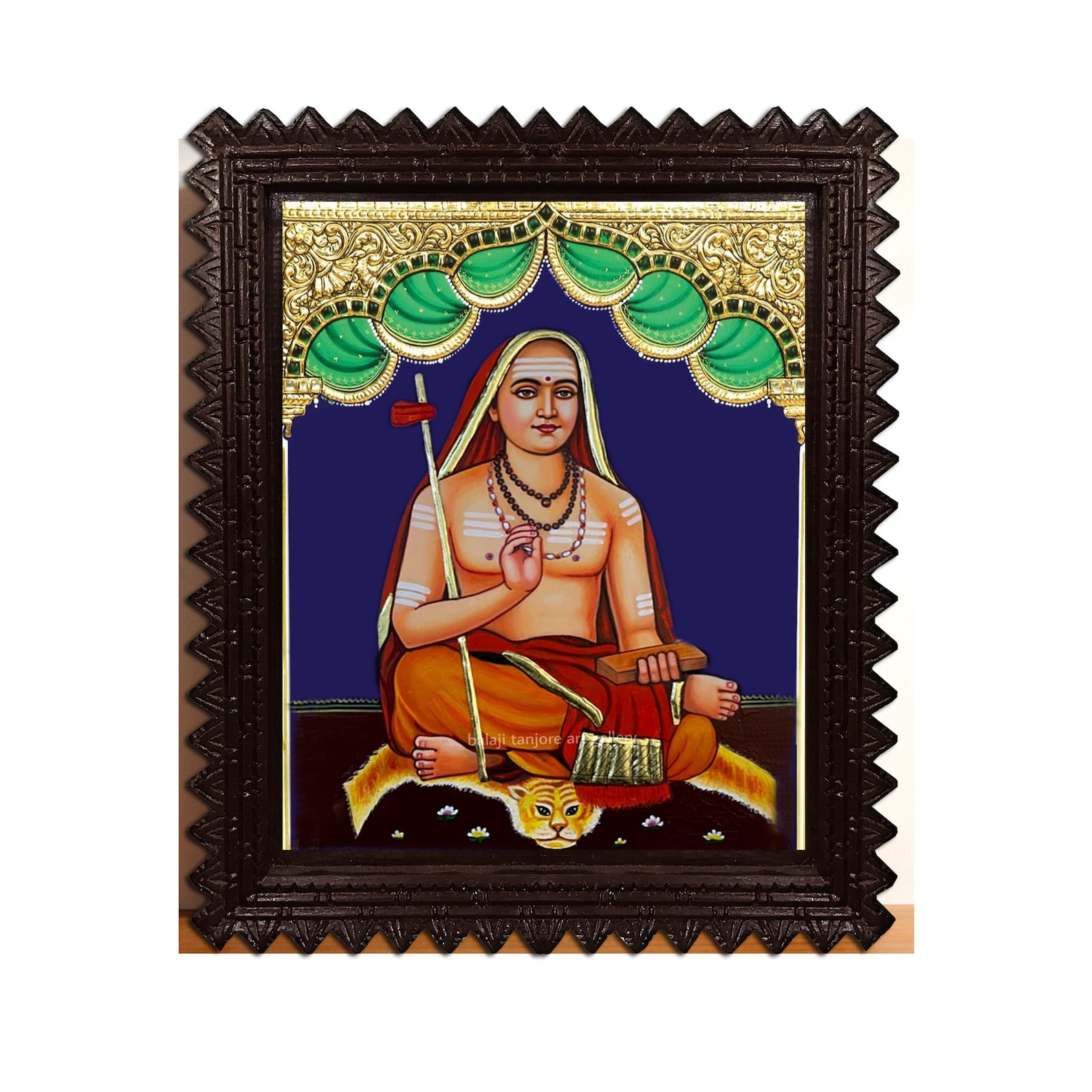 Adi Shankaracharya Photo Print With Teak Wood Frame Delivered Duty Paid ...