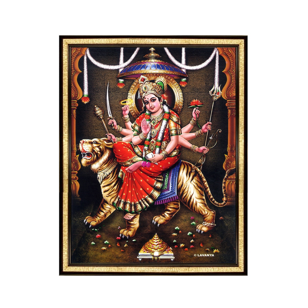 Maa Durga Photo Frame, House Warming Gift to Friends Family, for Puja ...