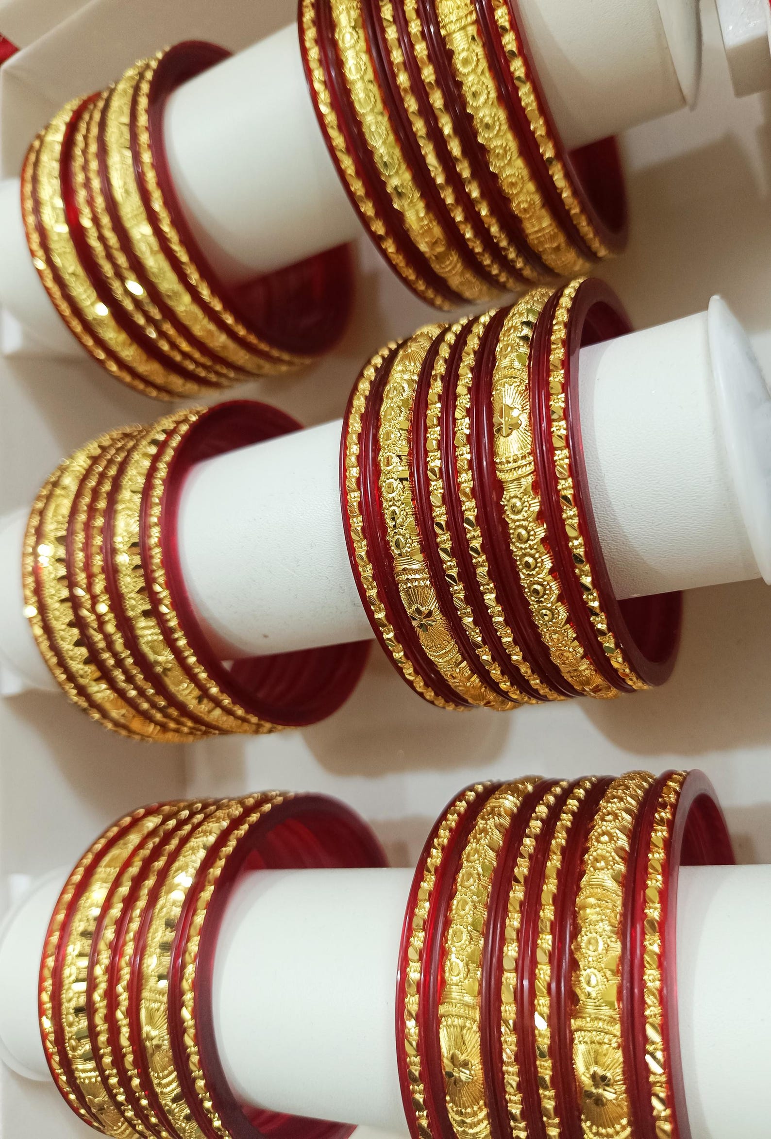 90 Maroon Bangles With Gold Plating. Shagun Ka Gift for Shaadi, Mehndi ...