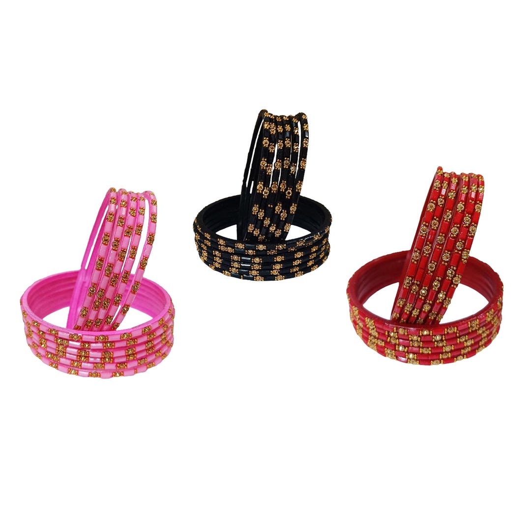 36 Glass Bangles, 3 Colors, 1st Quality Kaanch Ki Chudiya, Ready Stock ...