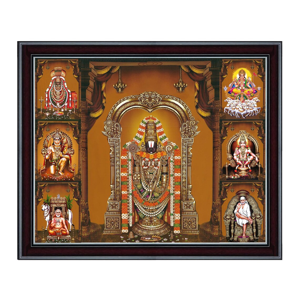Hindu All Gods Photo Frame: Traditional Puja Room Decor Ddp-tariff Paid ...
