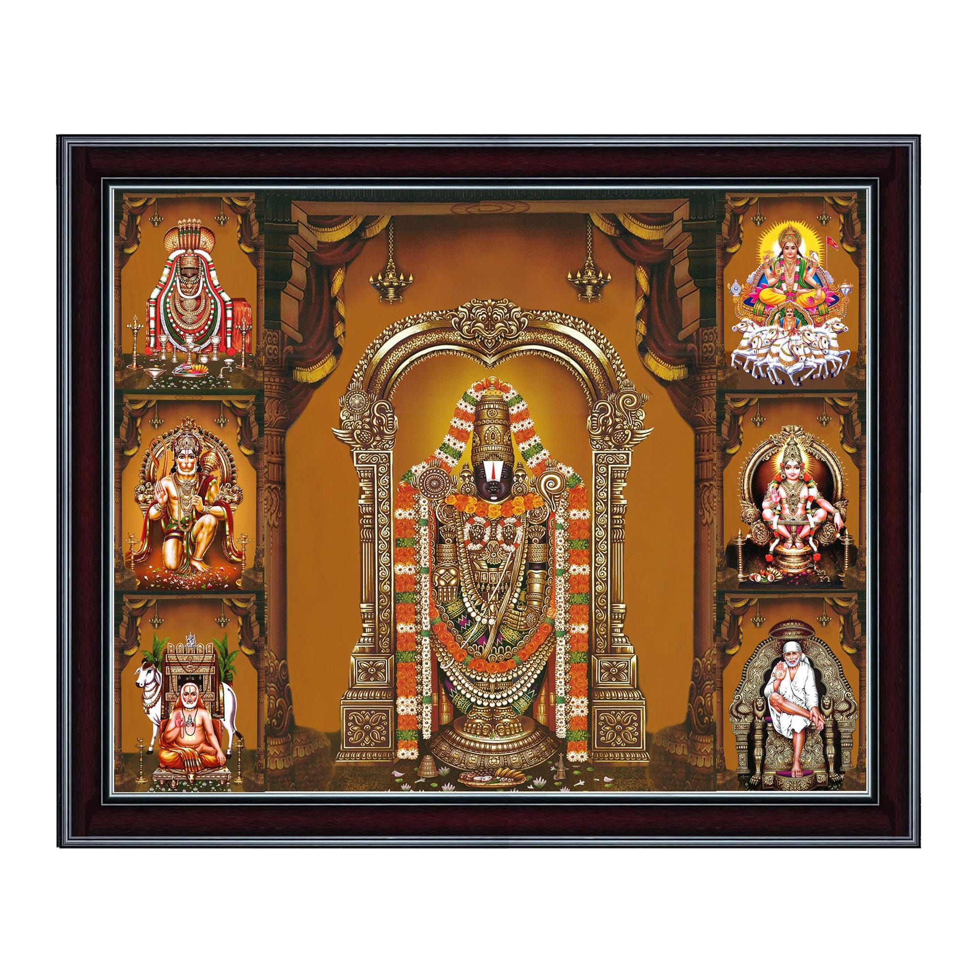 Hindu All Gods Photo Frame: Traditional Puja Room Decor Ddp-tariff Paid ...