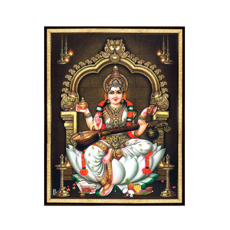Goddess Saraswati Digital Photo Frame Custom Wall Art Decor - Etsy India