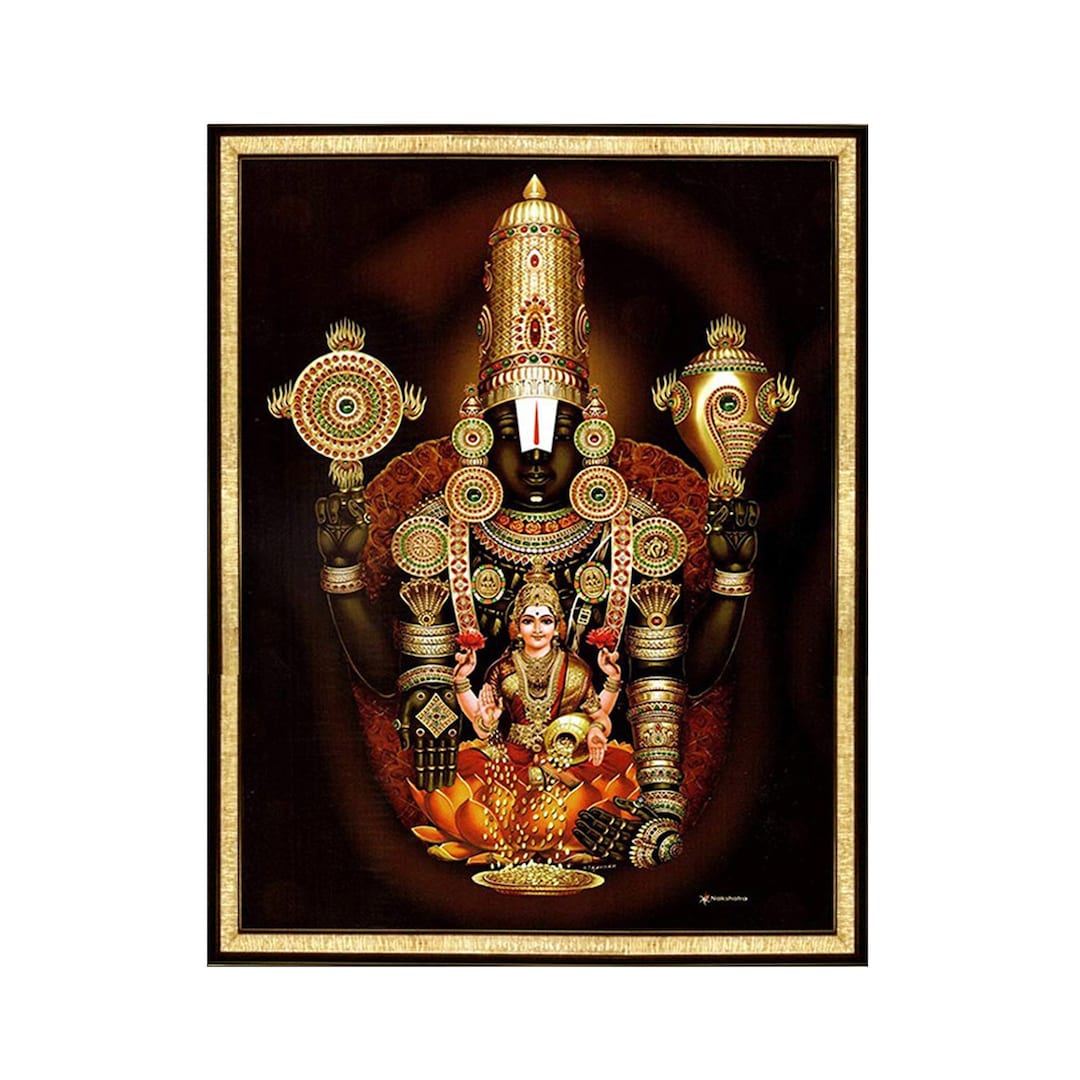 Venkateswara (balaji) & Lakshmi Photo Frame: Hindu Home Decor Delivered ...