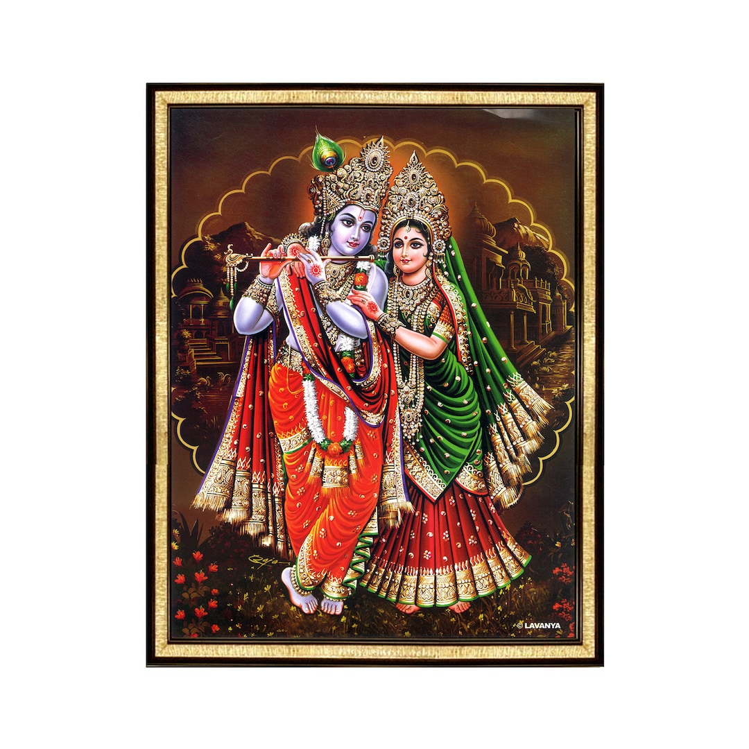 Radha Krishna Photo Frame. Bedroom Wall Decor Gift for Indian Couple - Etsy
