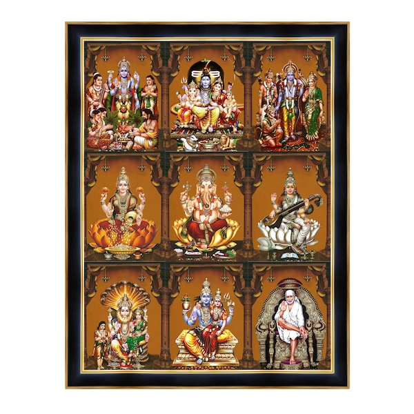 All Gods in One Frame Hindu - Etsy