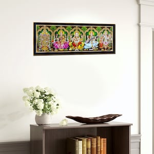 5-in-1 Hindu God Photo Frame, Religious Wall Art, Personalized Gift for ...