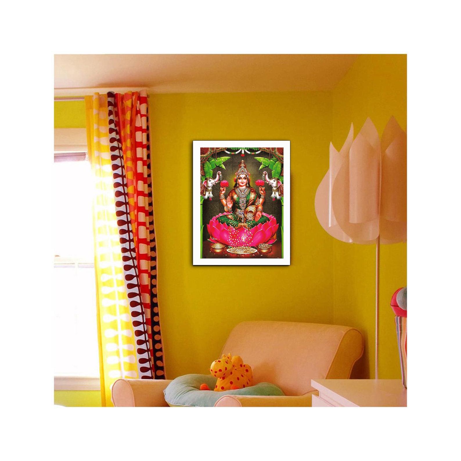 Mahalakshmi Photo Frame: Pure White Hindu Goddess Art Delivered Duty ...
