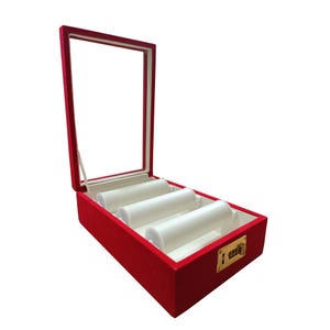 12" Red Velvet Bangle Box, Easy Storage 9 Dozen Bangles, Numeric ...