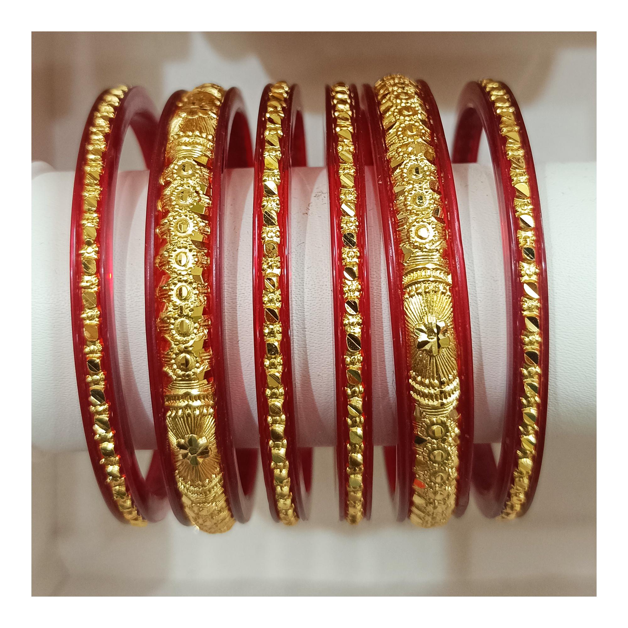 90 Maroon Bangles With Gold Plating. Shagun Ka Gift for Shaadi, Mehndi ...