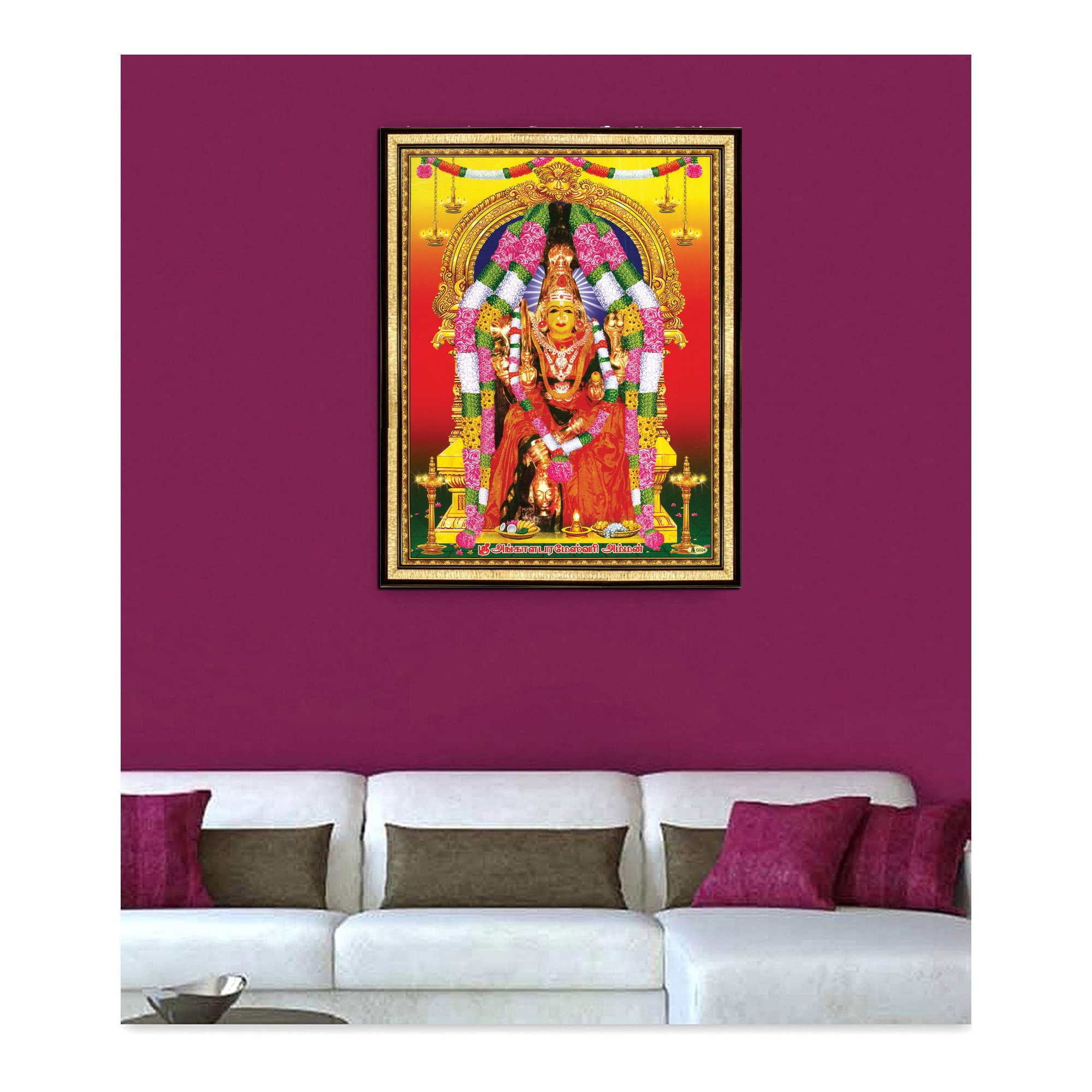 Angala Parameswari Amman Photo Frame: Adhi Sakthi Goddess Art Delivered ...