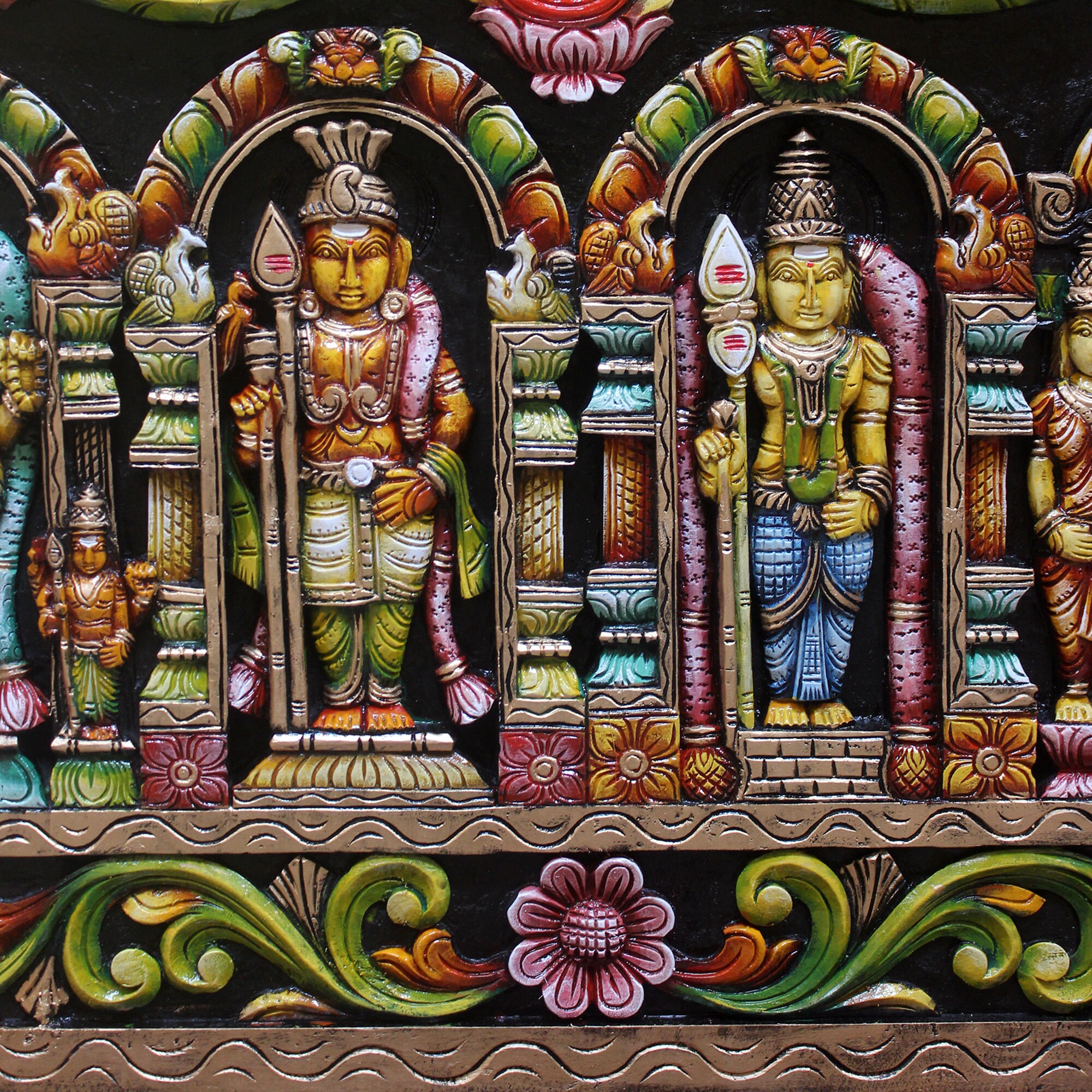 Handmade Jackfruit Wood Murugan Wall Decor: South Indian Miniature Art ...