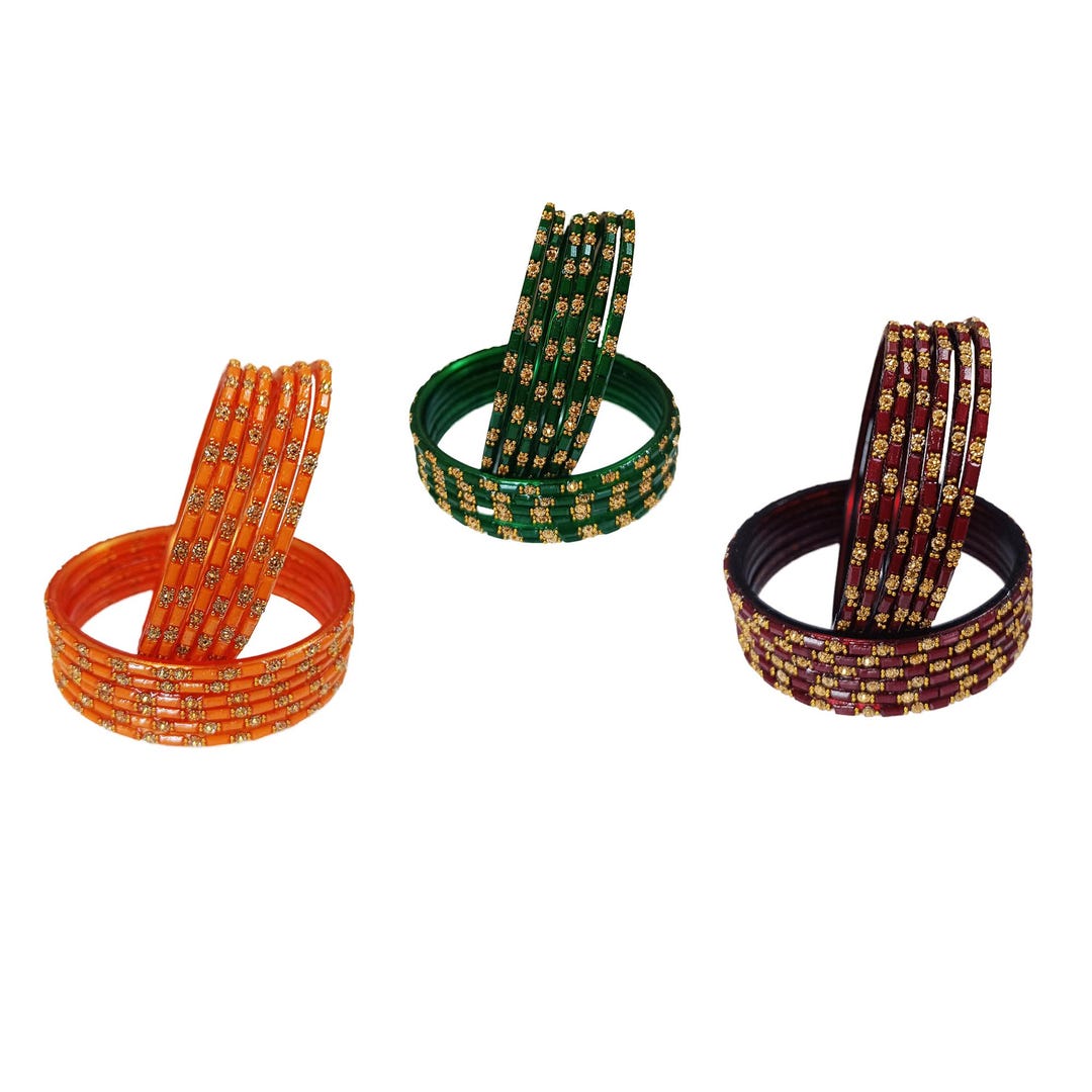 36 Glass Bangles, 3 Colors, 1st Quality Kaanch Ki Chudiya, Ready Stock ...
