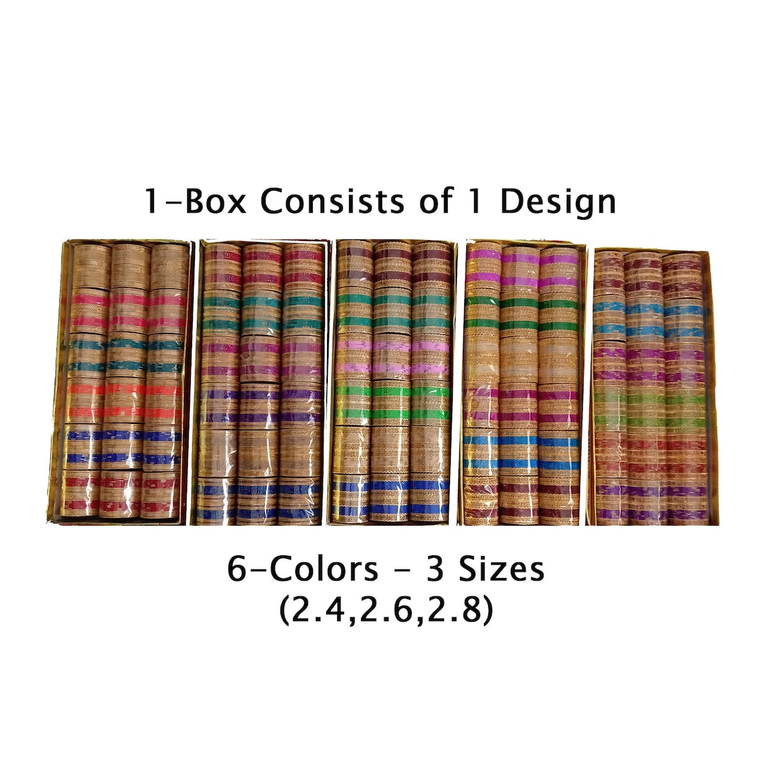 432 Pieces of Colored Lac Bangles 36 Dozens for Gifting to Guests in ...