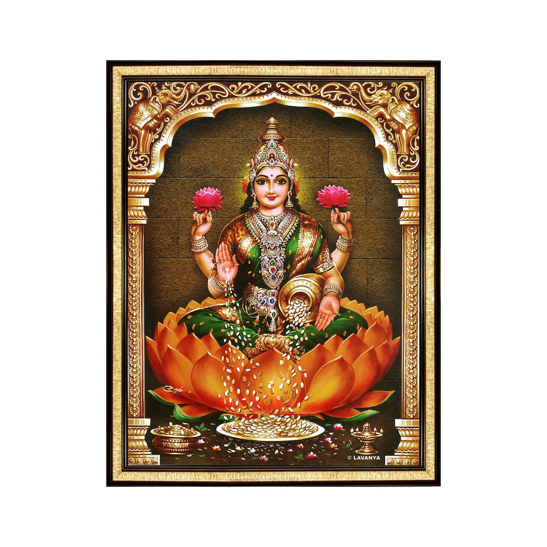 Goddess Lakshmi God Photo Frame. Wall Decor Gift to Indian - Etsy