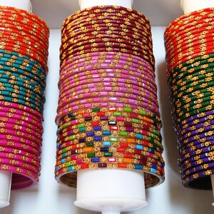 Colorful Glass Bangles: Indian Wedding Jewelry, 9 Colors (108 Pieces ...