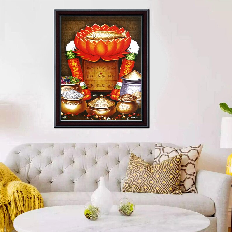Kubera Yantra With Gold Coin & Precious Gems Pots Digital - Etsy
