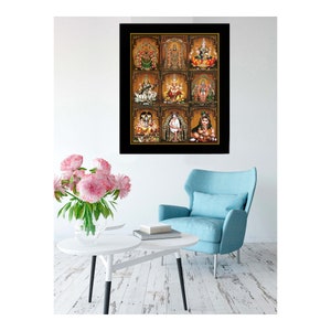 Customizable 9-in-1 Hindu God & Goddess Photo Frame, Delivered Duty ...