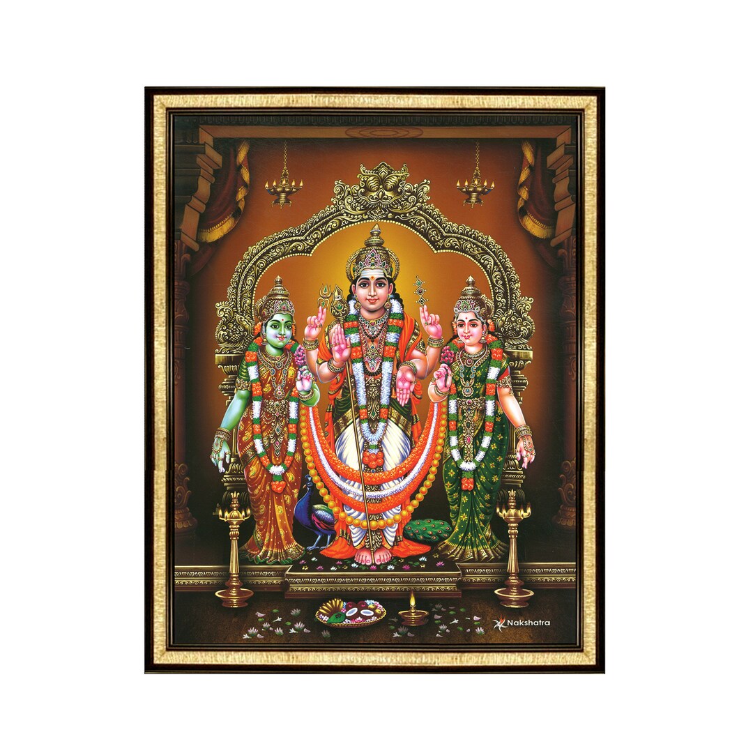 Murugan Valli & Devyani Photo Frame, South Indian God Wall Decor - Etsy