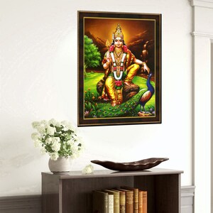 Murugan Picture Frame, Hindu Religious Pooja Room Wall Decor, Delivered ...