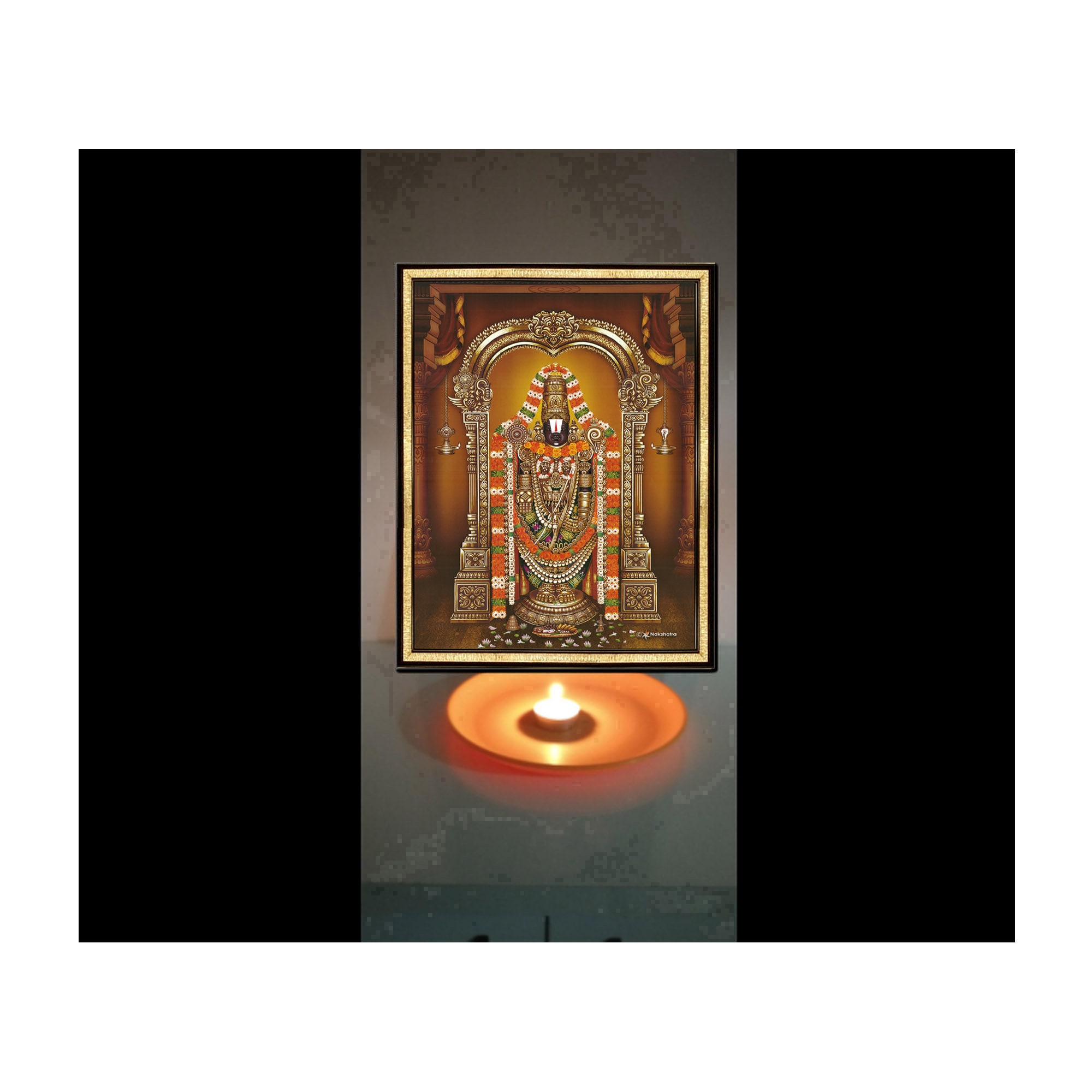 Tirupati Balaji Photo Frame, Puja Room Decor Delivered Duty Paid for ...