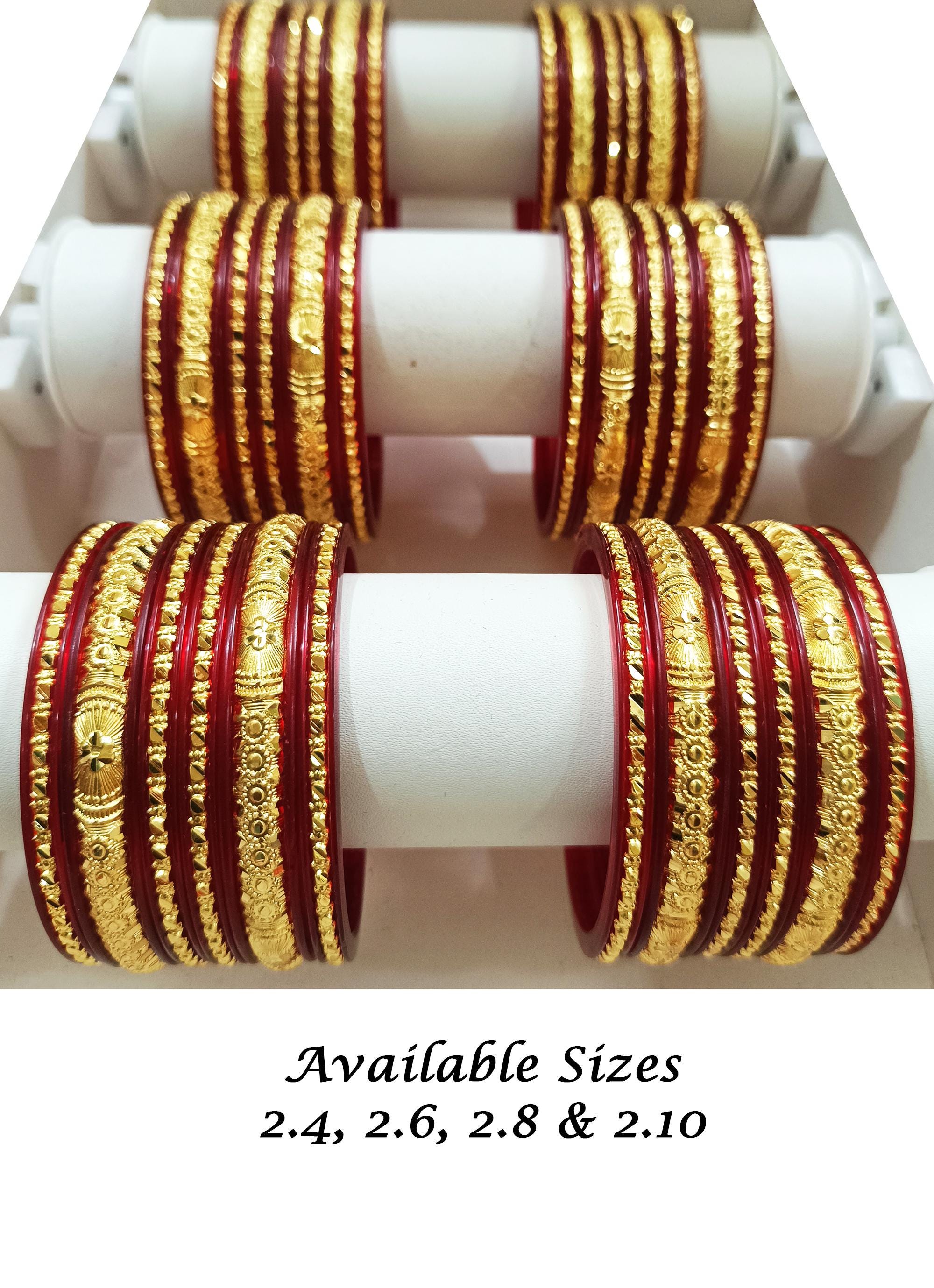 90 Maroon Bangles With Gold Plating. Shagun Ka Gift for Shaadi, Mehndi ...