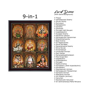 Customizable 9-in-1 Hindu God & Goddess Photo Frame, Delivered Duty ...
