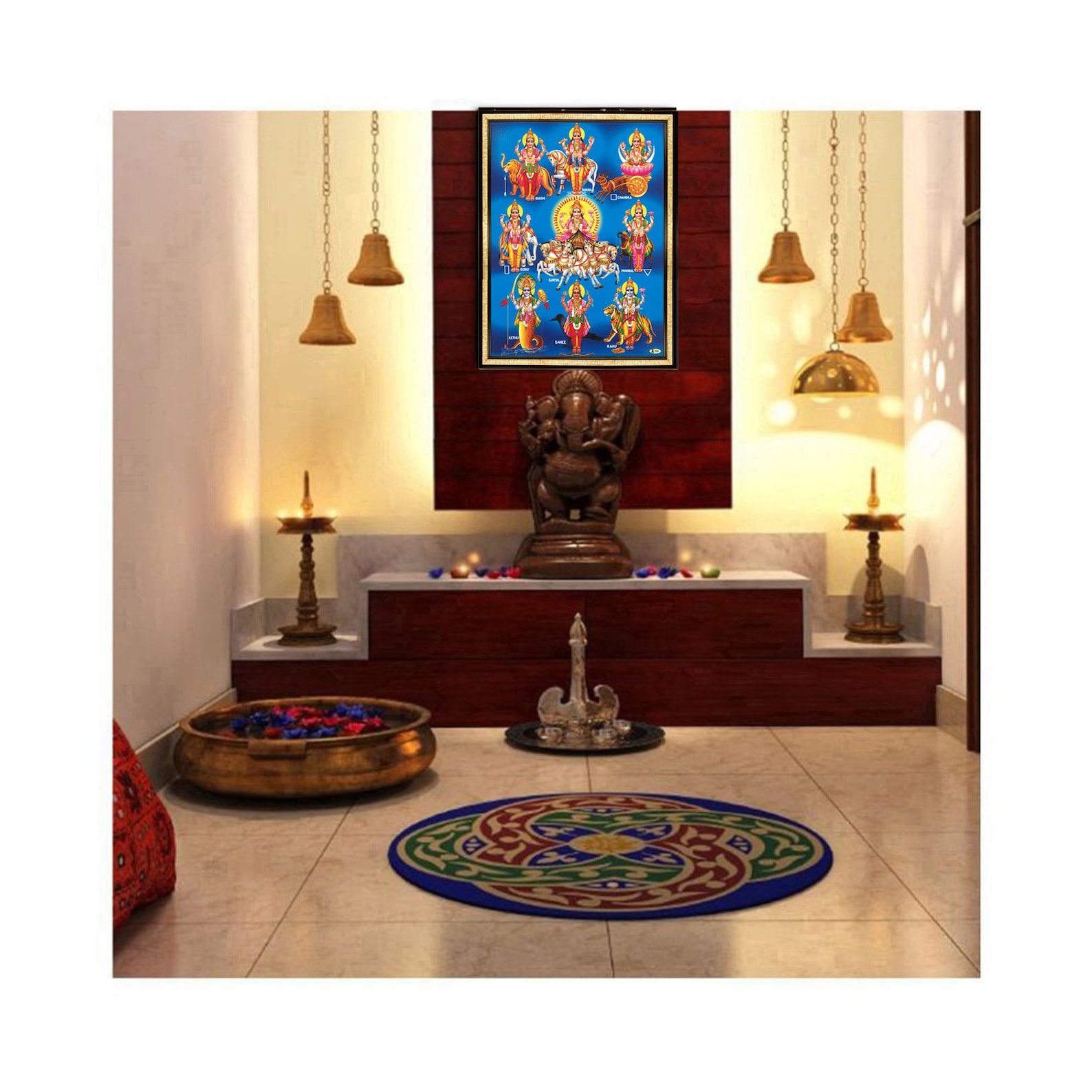 Navagraha Photo Frame: Nine Planets, Hindu Astrology Delivered Duty ...