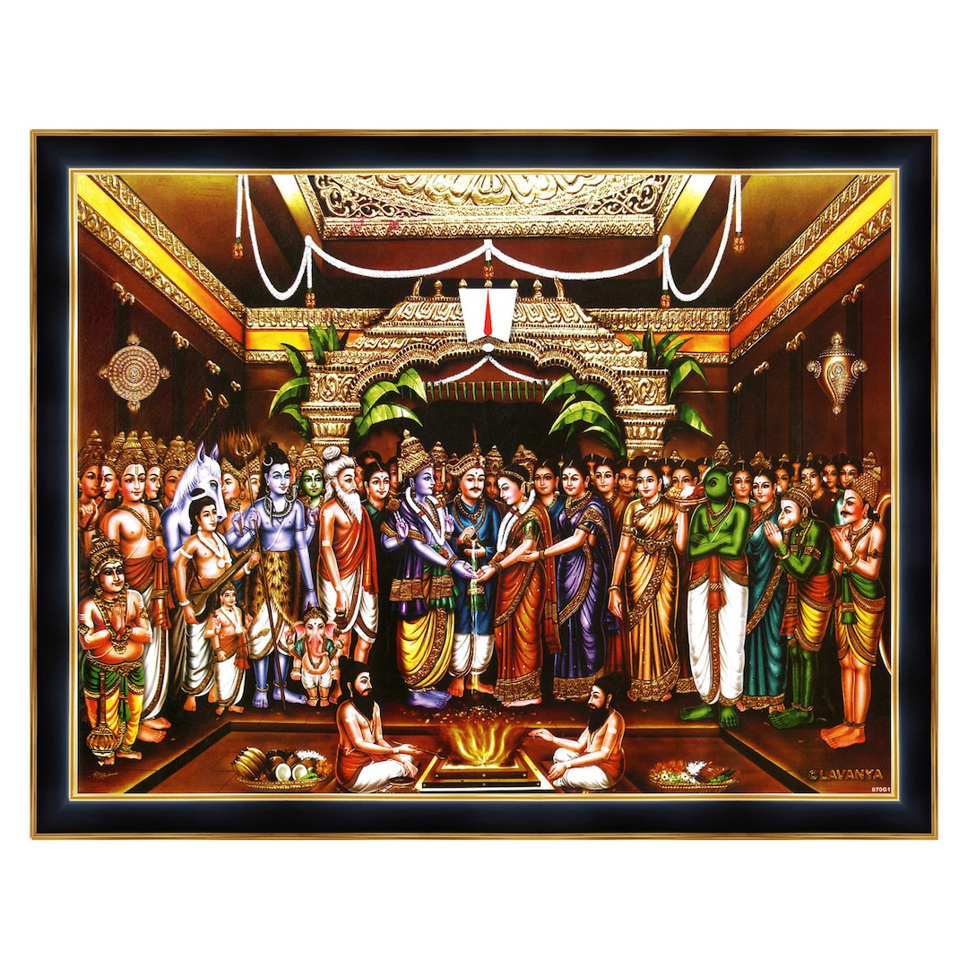 Buy Srinivasa Padmavathi Kalyanam Photo Frame: Lord Balaji Wedding Ddp ...