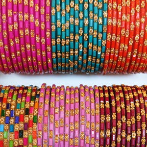 Colorful Glass Bangles: Indian Wedding Jewelry, 9 Colors (108 Pieces ...