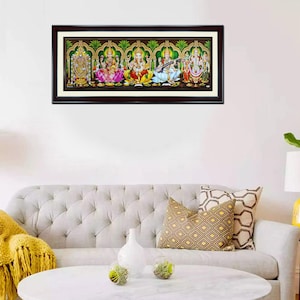 5-in-1 Hindu God Photo Frame, Religious Wall Art, Personalized Gift for ...