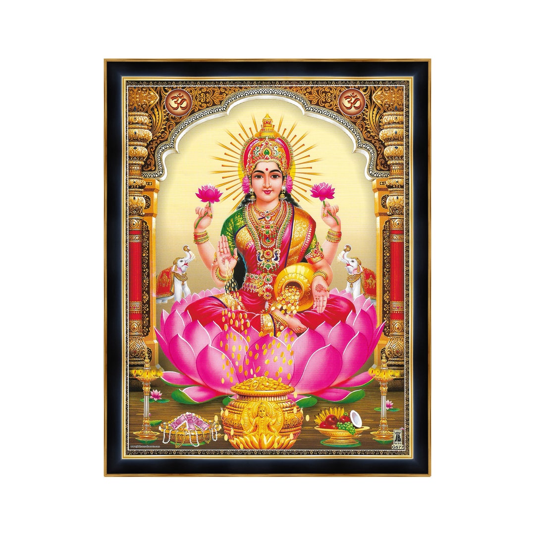 Goddess Lakshmi Photo Frame, Prayed for Financial Wealth Delivered Duty ...