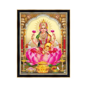 Goddess Lakshmi Photo Frame, Prayed for Financial Wealth Delivered Duty ...