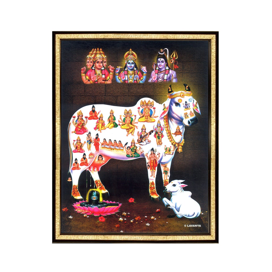 Kamadhenu Photo Frame. Gomatha Helps in Removing Enemies in Our Lives ...
