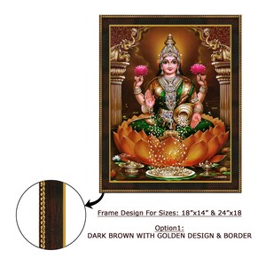 Lakshmi in Green Saree Photo Frame. Wall Decor for Pooja at Home of ...