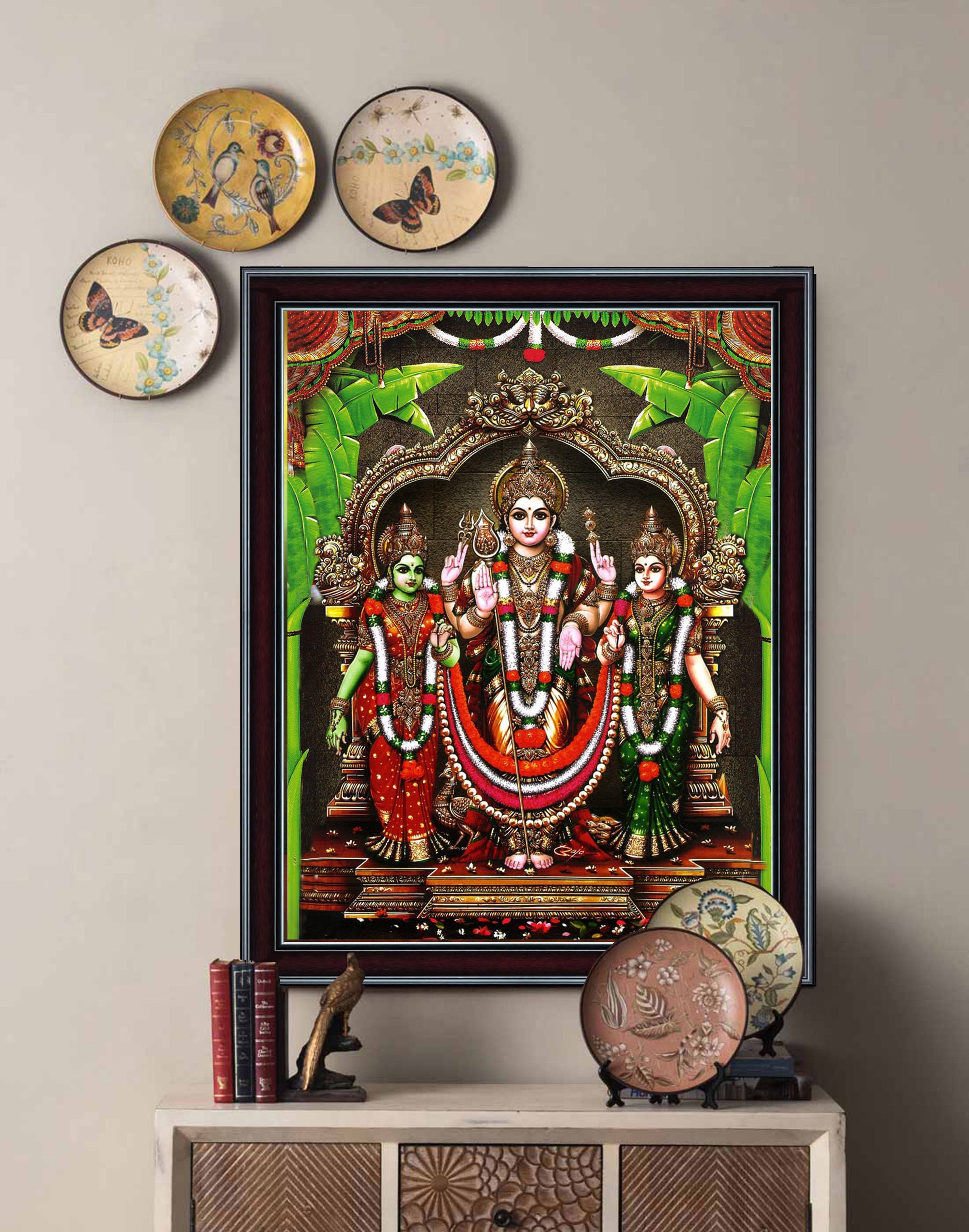 Murugan Valli Devyani Photo Frame: Colorful Hindu God Image Delivered ...