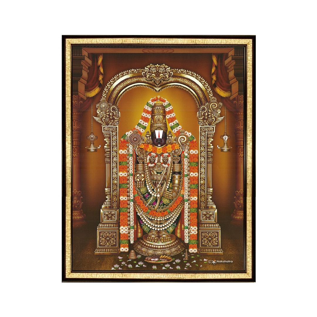 Tirupati Balaji Photo Frame, Religious Wall Decor, Puja Room God Frames ...