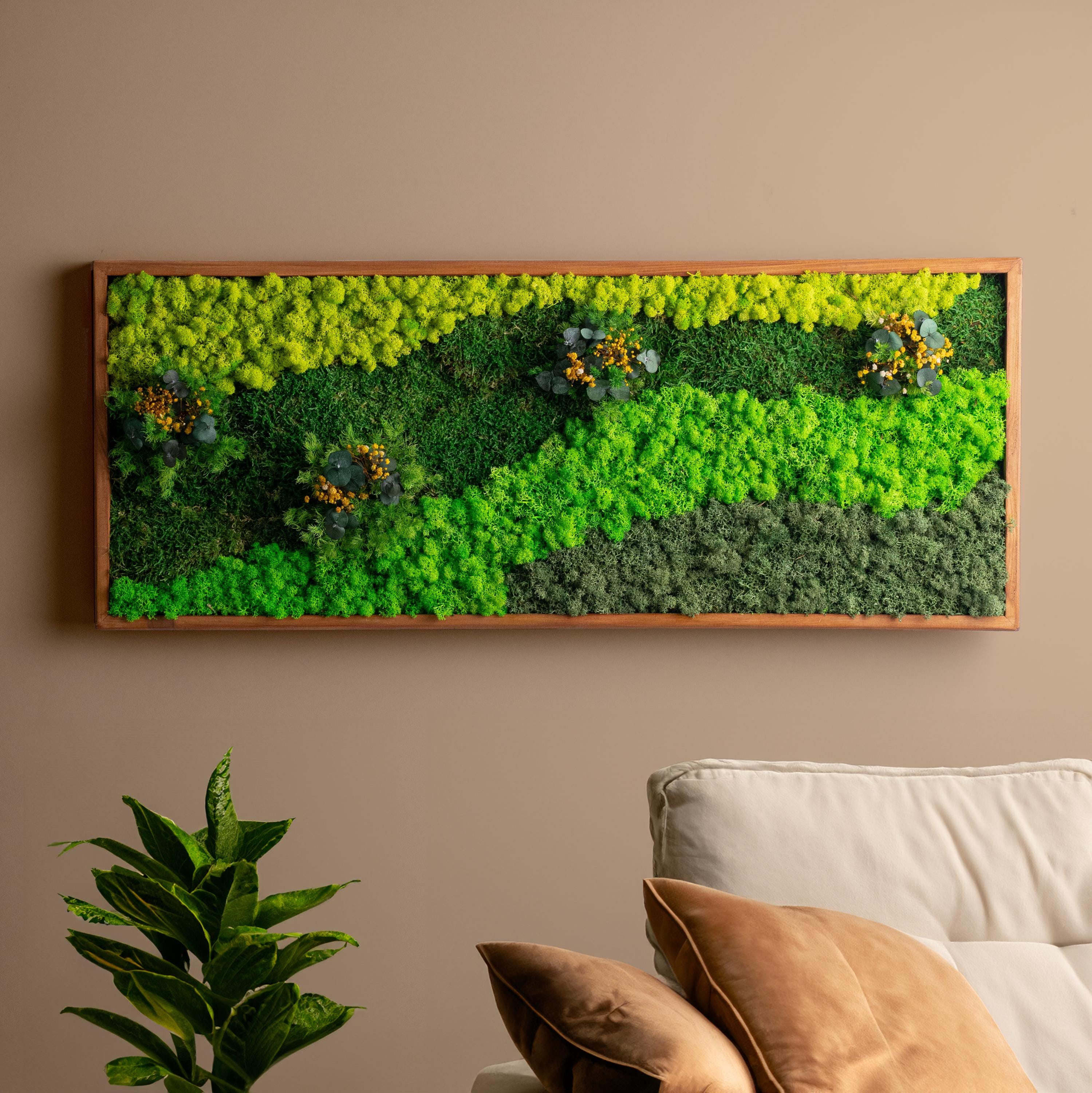 Reindermoss, Moss Wall Art, Moss Wall Decor, Preserved Moss Art, Framed Moss Wall Sets, Moss No ...