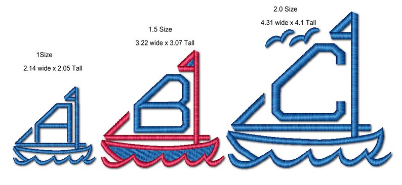 Sailboat Single Letter Monogram - Etsy