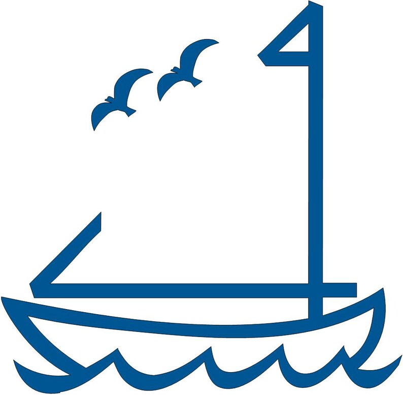 Sailboat Monogram Vector Files SVG/DXF - Etsy
