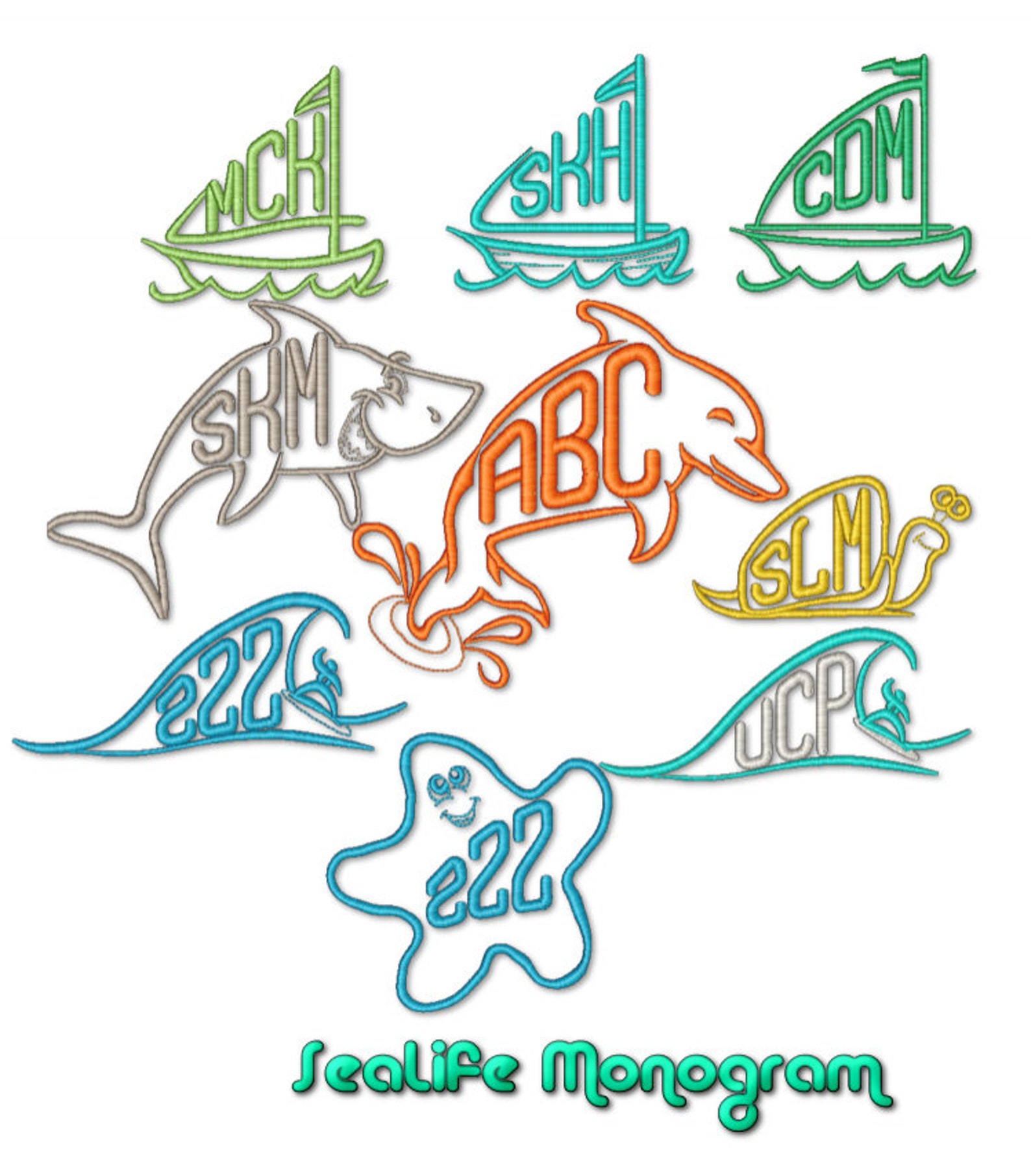 Sealife Monogram | Etsy
