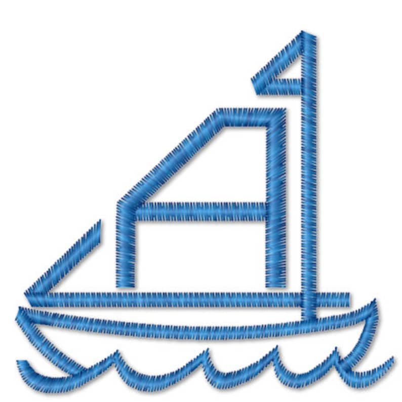 Sailboat Single Letter Monogram - Etsy