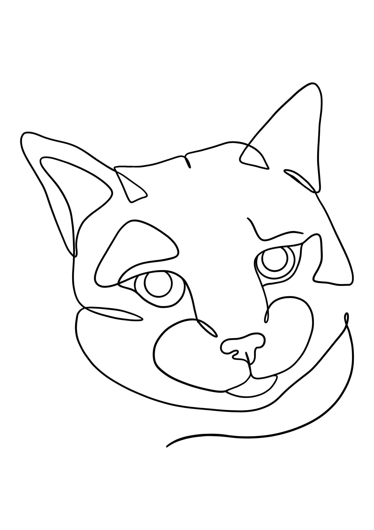 Cat Line Drawing Tattoo Commission Cat Line Art Pet Line - Etsy