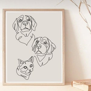 Dog Line Drawing Tattoo Commission Custom Dog Portrait Pet - Etsy