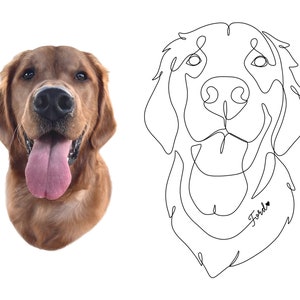Dog Line Drawing Tattoo Commission Custom Dog Portrait Pet - Etsy