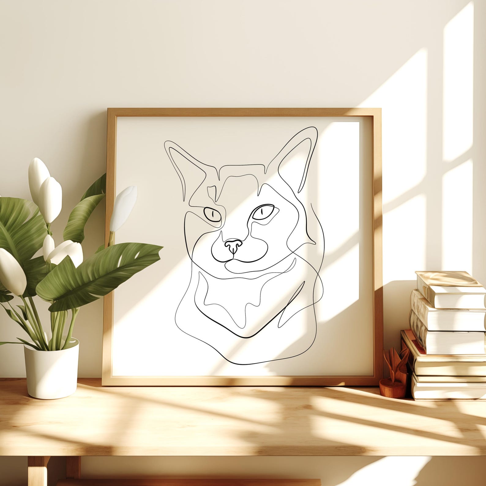 Cat Tattoo Commission, Cat Line Art, Custom Line Drawing, Outline ...