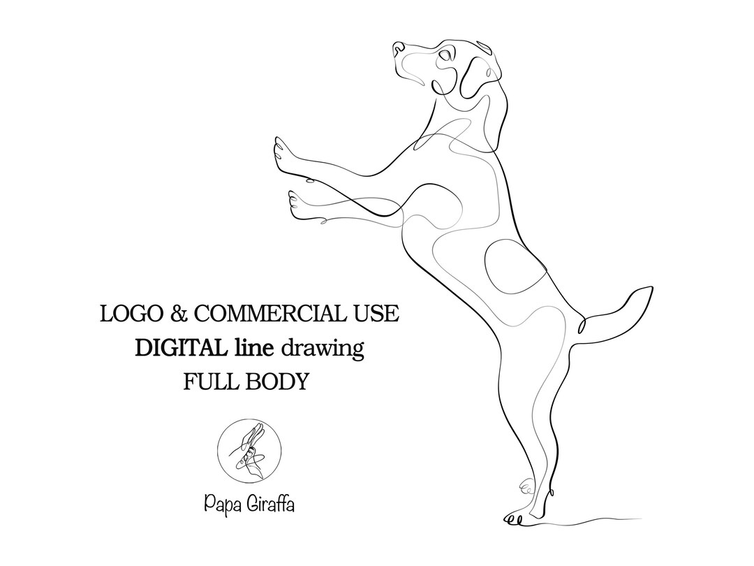 LOGO and Licence FULL Body Any PET Line Drawing, Custom Minimal Logo ...
