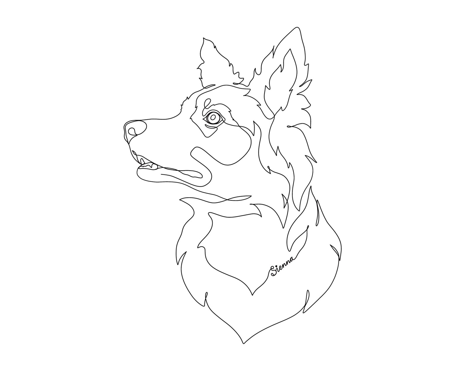 Custom Dog Portrait Dog Line Drawing Custom Line Drawing - Etsy