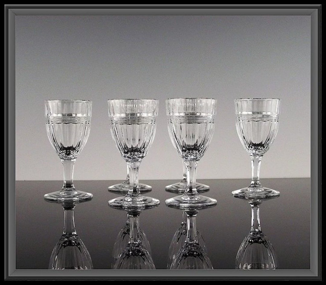 6 Antique Heisey Banded Flute Cordials Glasses - Etsy